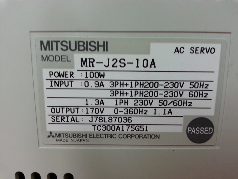 MITSUBISHI Ac Servo Driver 100W MR-J2S-10A - 裕益科技自動化設備可程式編碼器PLC分散式控制系統DCS
